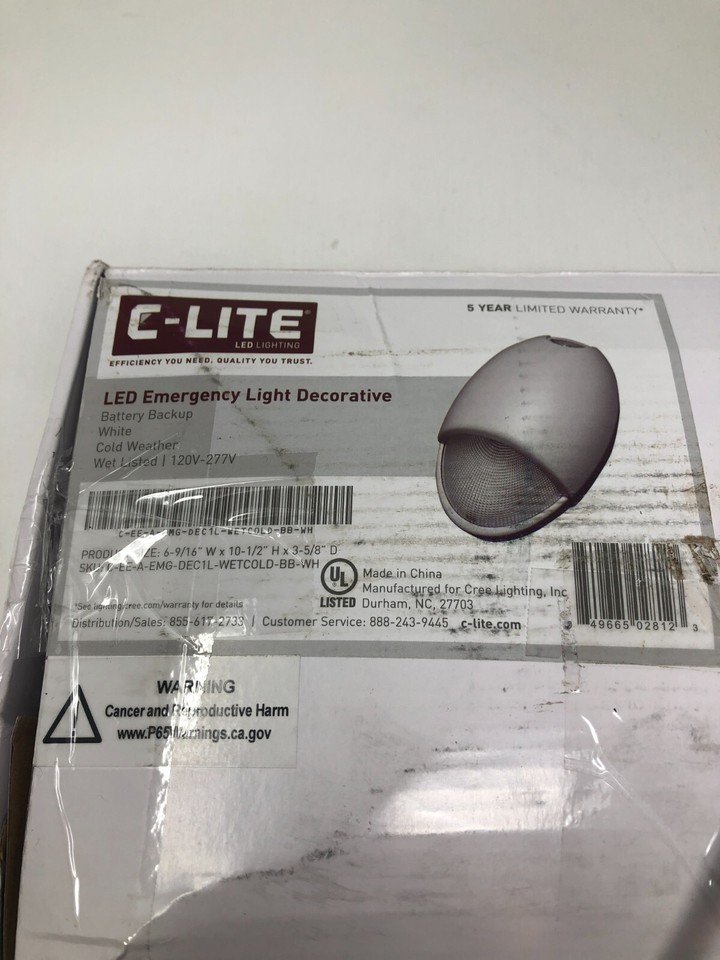C-Lite LED Emergency Light ~ Decorative Fixture w/ Backup, Wet Listed ...