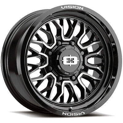 4-Vision 402 Riot 20x12 8x180 -51mm Black/Machined Wheels Rims 20" Inch ...