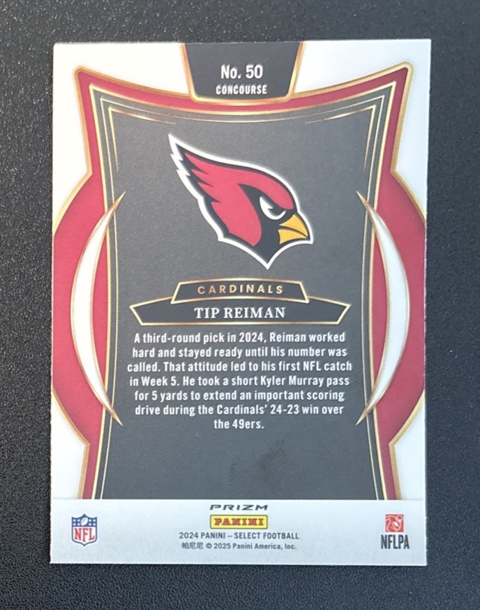 TIP REIMAN 2024 PANINI SELECT #50 SP RED BLUE PRIZM ROOKIE RC ARIZONA ...