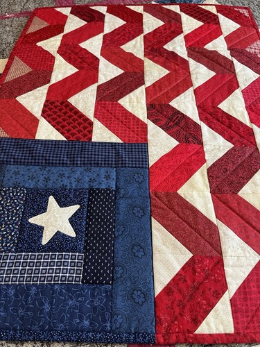 Handmade Quilt American Flag Patchwork | eBay