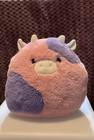 Squishmallow 12” Fuzzy Fuzz-A-Mallow PATTY THE COW Pink Purple Soft ...
