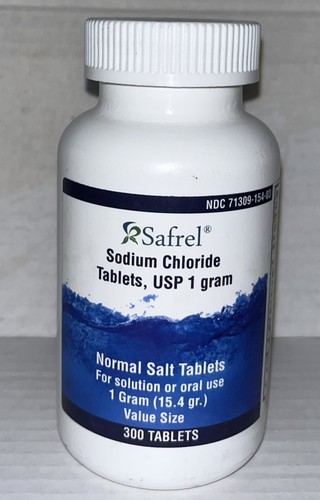 Safrel Sodium Chloride Tablets 1 Gm USP 300 Count Normal Salt Tablets ...