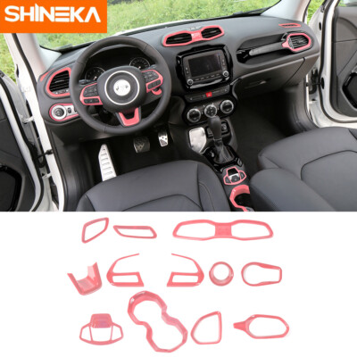 12pcs Full Interior Center Console Cover Trim for Jeep Renegade 2016 ...