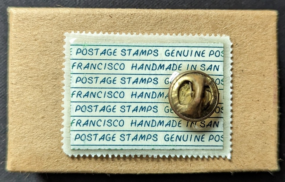 Alice In Wonderland 13 Pence Postage Stamp Pin in Box, Handmade In San ...
