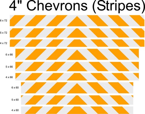 White & Orange Reflective Chevron Panel Oralite V98 Orafol Custom Decal ...