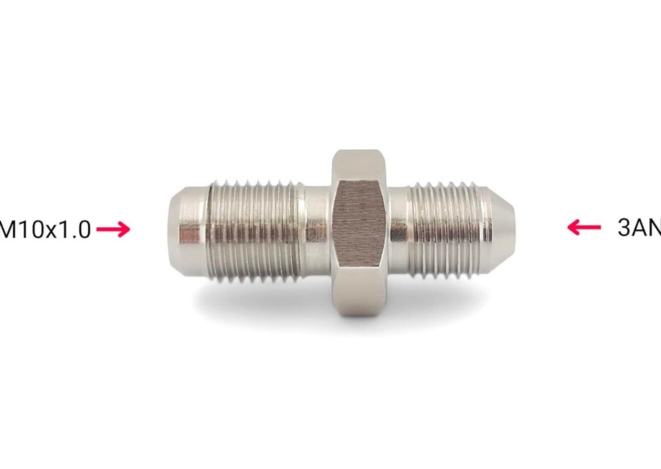 Stainless M10x1.0 to 3AN Fitting Adapter For Brake Clutch Fuel Turbo ...