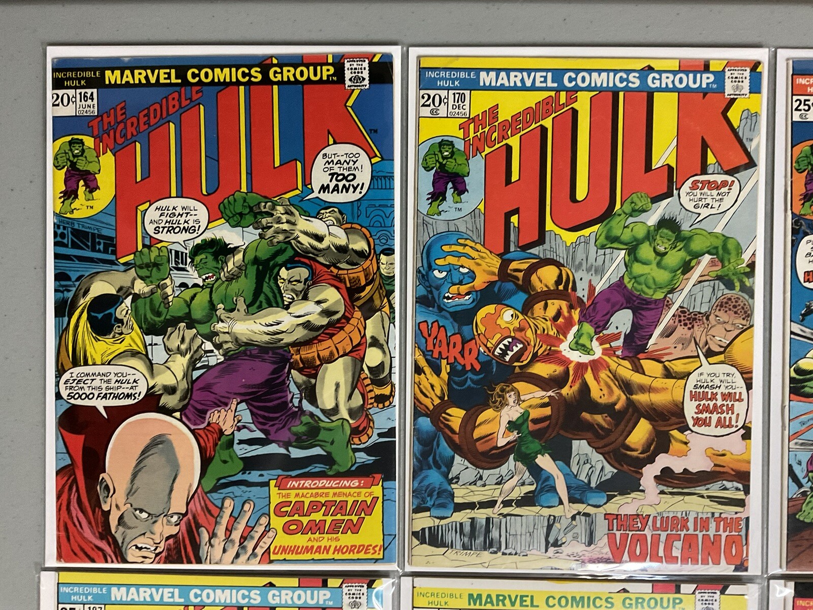 🔥Marvel Keys🔥Incredible Hulk #164 170 186 187 190 191 (1973)🔥VF(7.0-9.0 ...