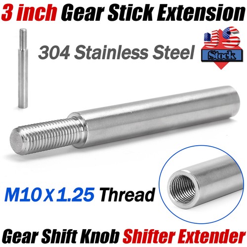 M10x1.25 Shifter Extension Extender Lever 3" Lift Raise Gear Shift Knob ...