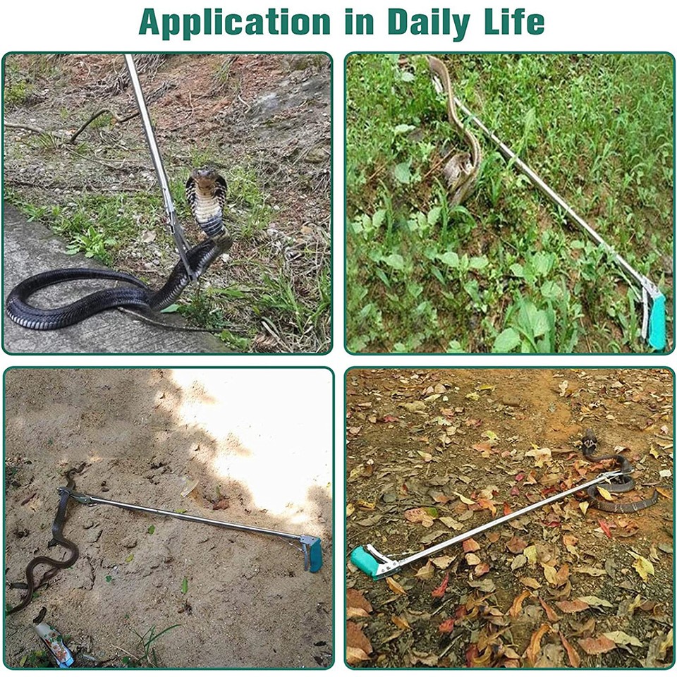 47" Heavy Duty Snake Tongs & Bag Reptile Grabber Catcher Wide Jaw ...