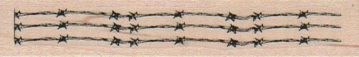 Barb Wire Fence 3/4 x 3 1/2" Rubber Stamp, Fence Stamp, Western Stamp ...