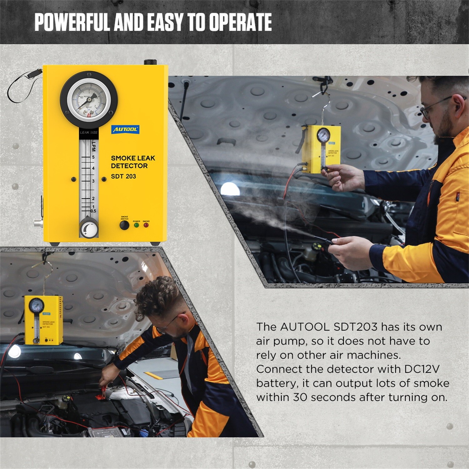 AUTOO SDT203 Automotive EVAP Smoke Machine EVAP Pipe System Diagnostic ...