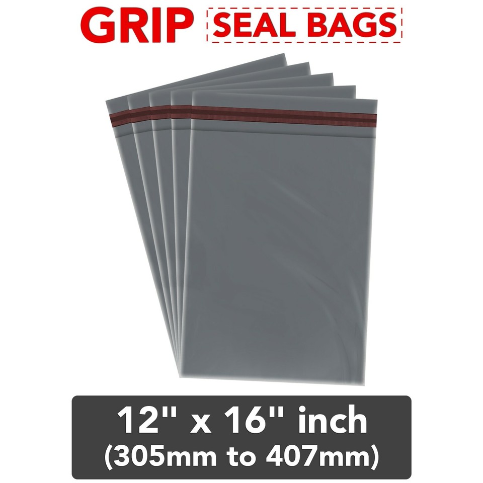 Self Seal Grey Poly Bags Strong Grip Plastic Bags For Mailing Postage ...