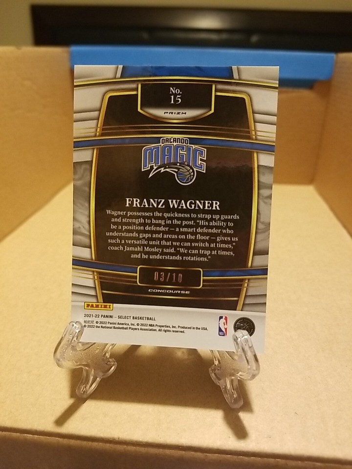 2021-22 Panini Select Franz Wagner Gold Flash RC 3 /10 Orlando Magic ...