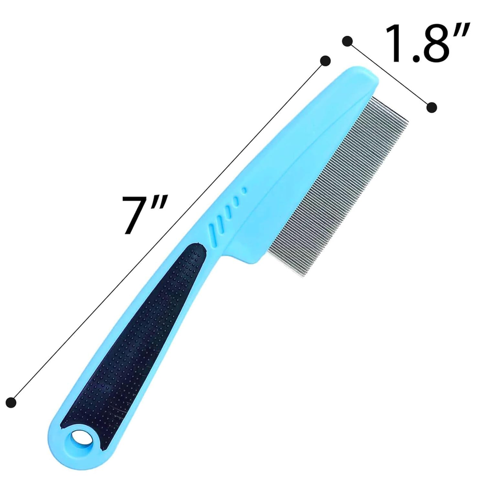 Flea Comb with Rubber Handle, Flea and Tick Combs for Dogs & Cats, Dog ...