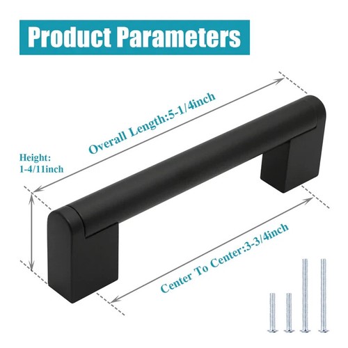 15 Pack 5 Inch Cabinet Handles Matte Black Cabinet Pulls Stainless ...