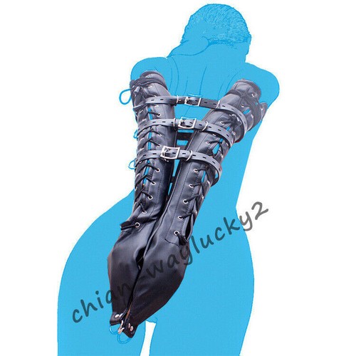 PU Leather Tight Single Glove Straight Jacket Restraints Wrists Arm ...