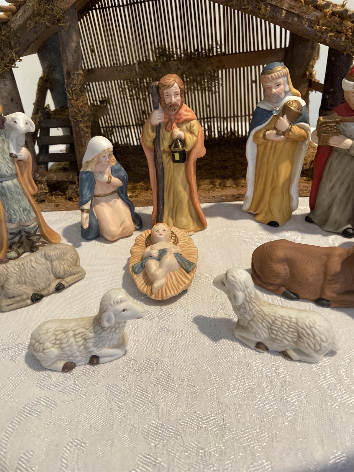 Vintage Porcelain Bisque Christmas Nativity Scene 12 Piece Set | eBay