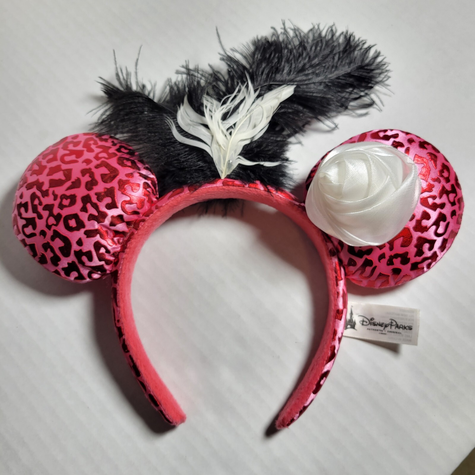 Disney Parks Pink Leopard Print Mickey Minnie Mouse Ears Headband ...