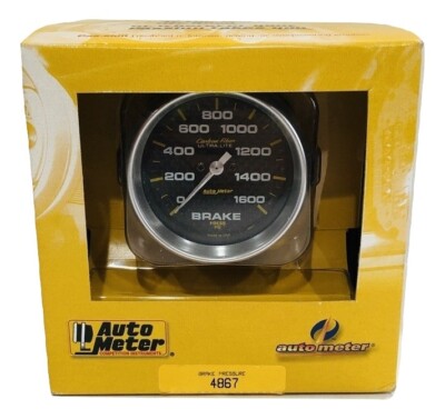 Auto Meter 2-5/8" Carbon Fiber Series Brake Pressure Gauge, 0-1600 PSI ...