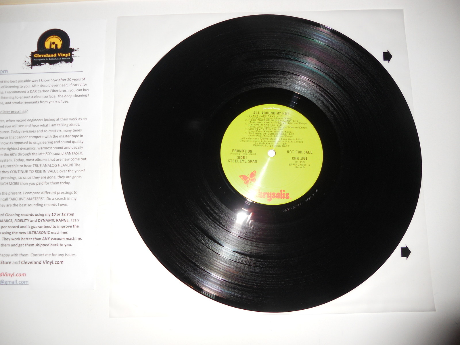 Steeleye Span All Around My Hat 1975 PROMO EXC Press ULTRASONIC CLEAN ...