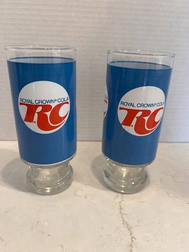 Two Vintage Royal Crown Cola Collector Glass, 3 RC Logos, 14 oz. | eBay