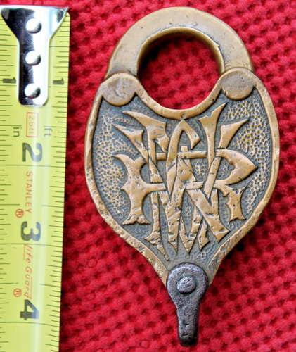 Northern Central Railway Cast Brass Padlock NCRW Fancy Back Railroad ...