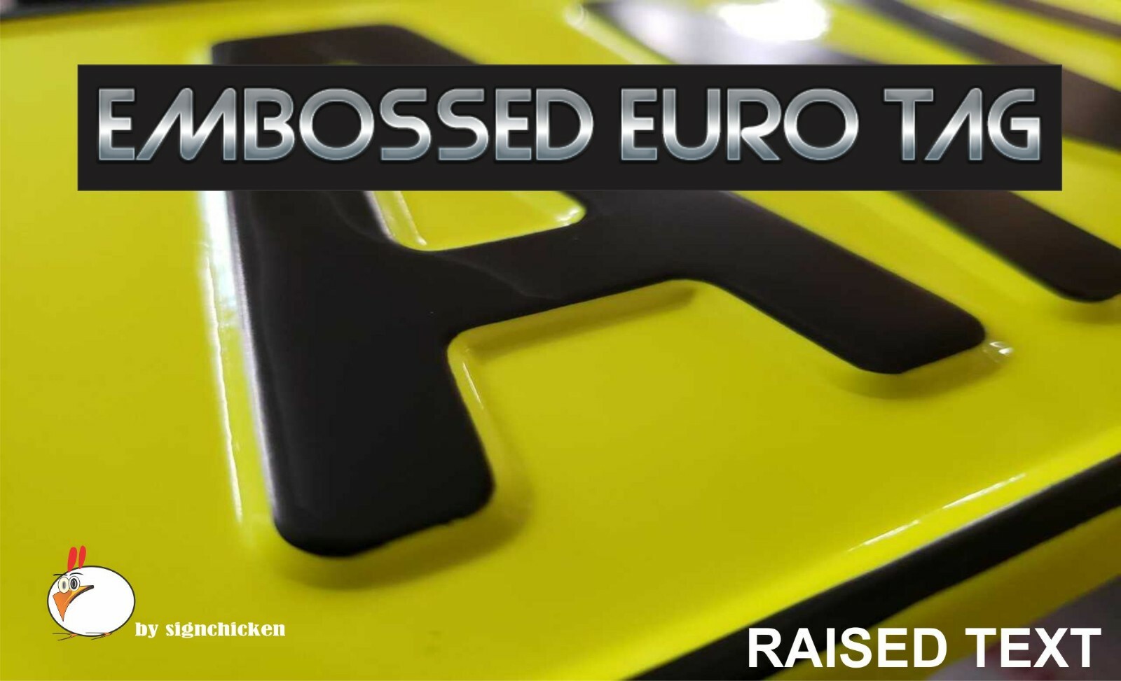 NEON YELLOW - VW european German car license plate tag bmw audi porsche ...