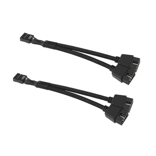2 Pack 9pin USB 2.0 Female to Dual 9-Pin Male Extension Cable, Black | eBay