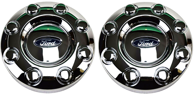 2005-2018 FORD F350 F-350 DUALLY FRONT 2WD CHROME WHEEL CENTER HUB CAPS ...