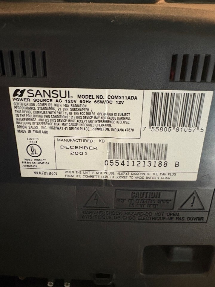 SANSUI TV/VHS combo Black, color, 13 inch, works | eBay