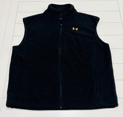 Under Armour Vest Adult Medium Black Gold Embroidered Full Zip ...