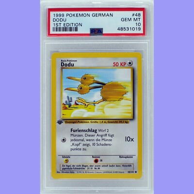 Pokemon 1st Edition Base Set German Doduo (Dodu) 48/102 PSA 10 Gem Mint ...