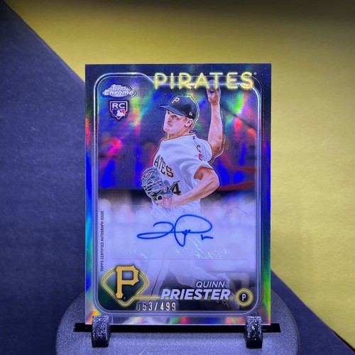 A 2024 Topps Chrome Quinn Priester Refractor Rookie Auto Autograph ...