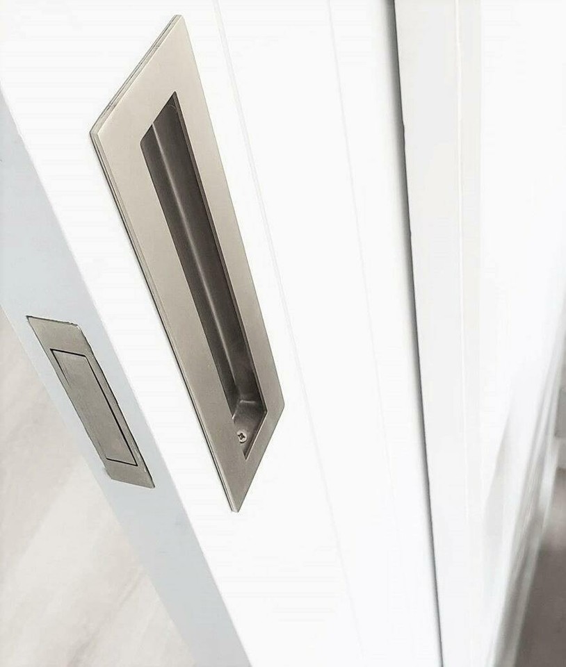Concealed Flush Pull Handle 90mm Satin Nickel for Professional Door ...