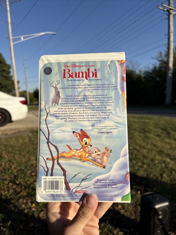Bambi (VHS #942) Disney The Classics Black Diamond Edition 1989 ...