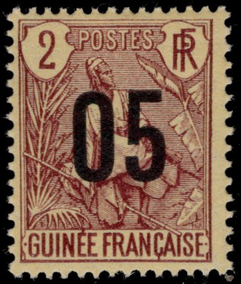 FRENCH GUINEA 55 - Fulah Shepherd "1912 Provisional - Type I" (pc30679 ...