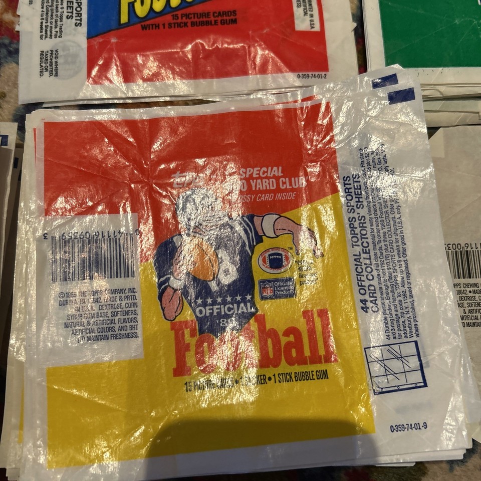 1979-1990 Assorted Football Empty Wax Pack Wrappers - Lot of 302! | eBay