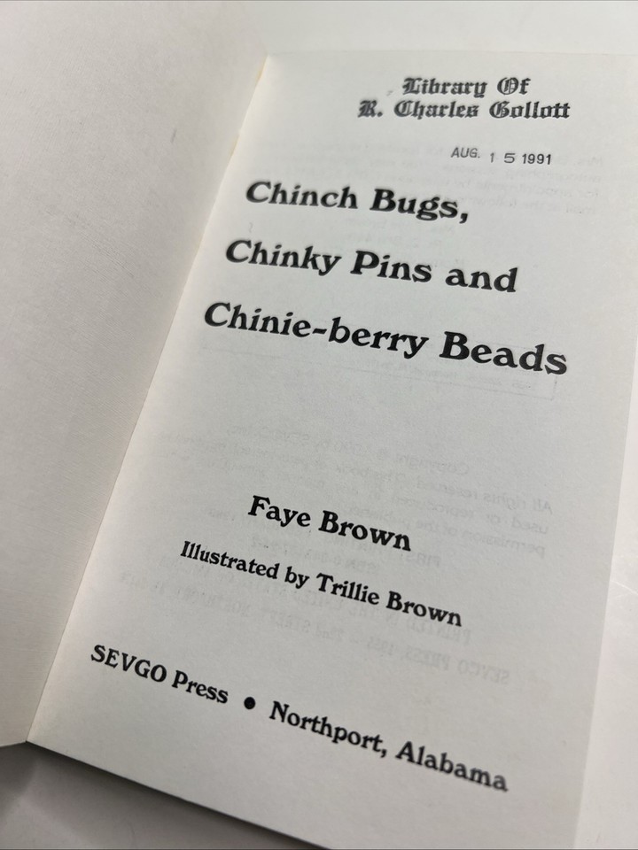 Chinch Bugs, Chinky Pins and Chinie-berry Beads by Faye Brown PB 1990 ...
