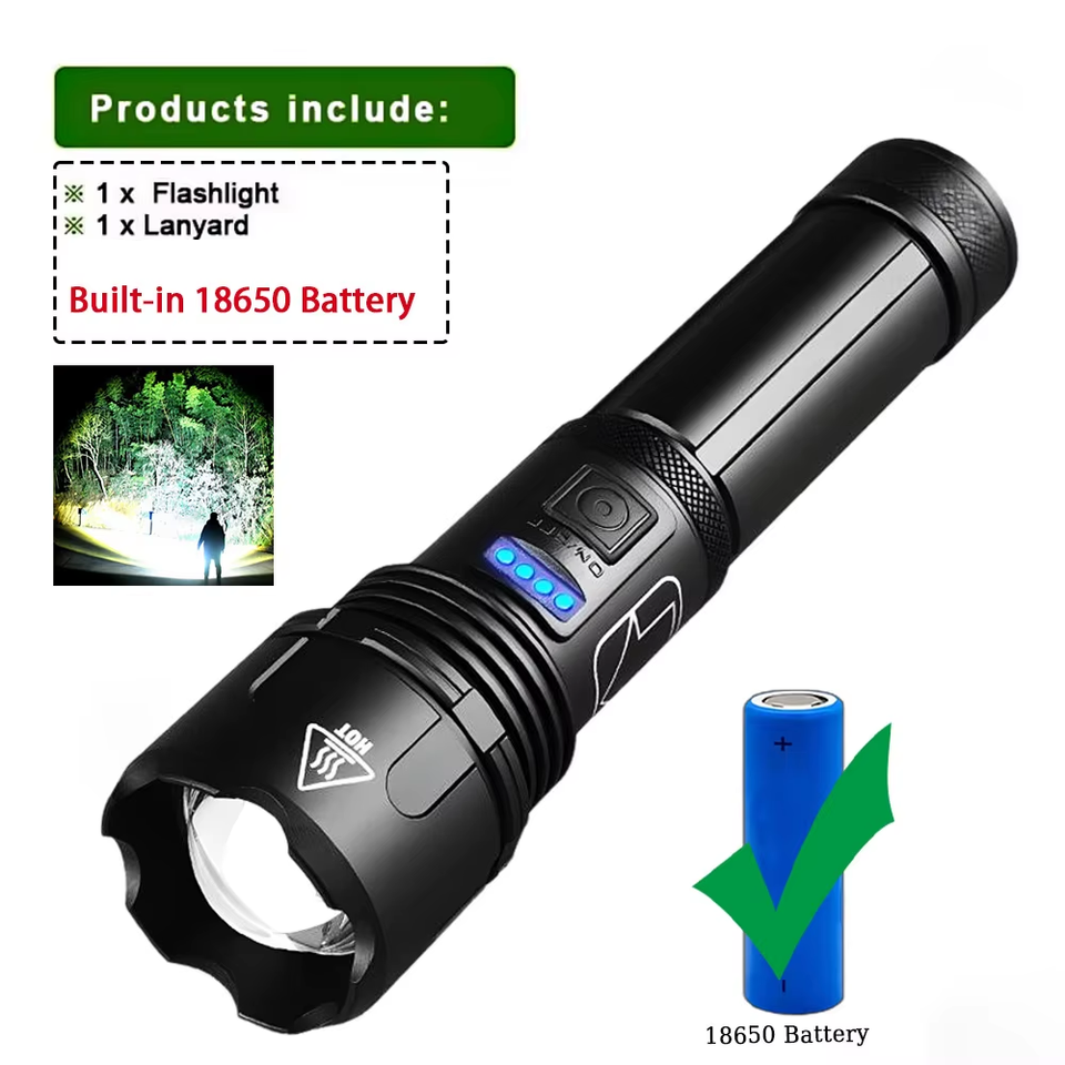 Metal Super Bright Long Range LED Flashlight Tactical Light ...