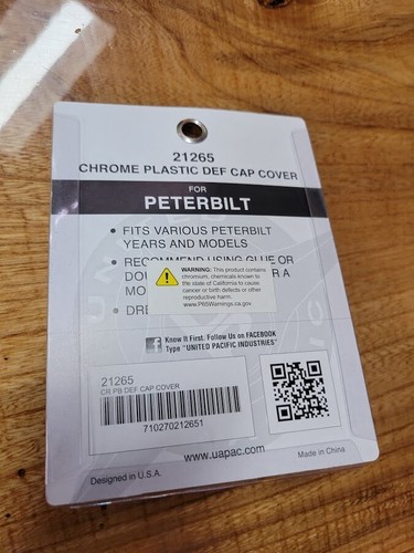 def tank cap chrome plastic stick-on cover Peterbilt kenworth new ...