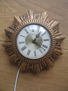 Smith Sectric sunburst electric clock antique retro wired wall clock ...
