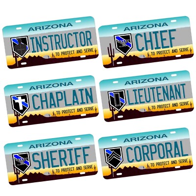 Arizona Law Enforcement Sheriff Police Ranks and Titles License Plate ...