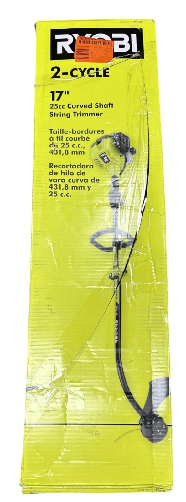 Ryobi 25cc 2-Cycle Full Crank Curved Shaft Gas String Trimmer - RY252CS ...