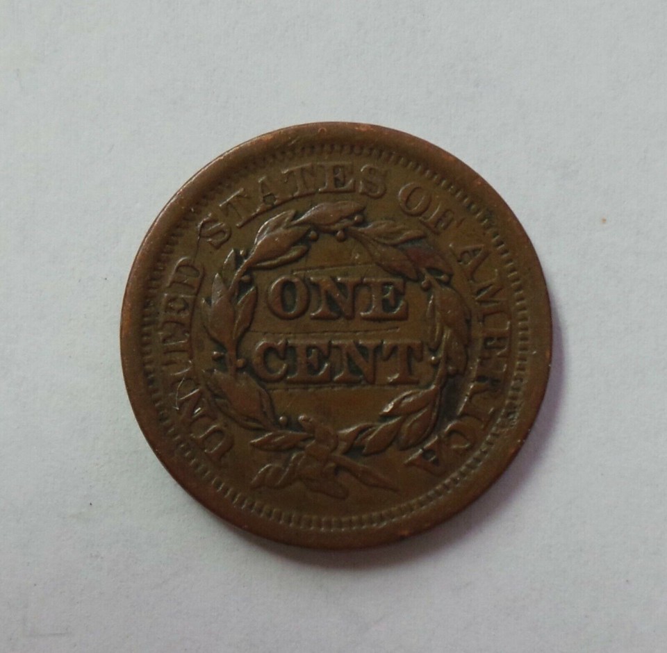 1852 Braided Hair Large One Cent Penny Coin 1C | eBay