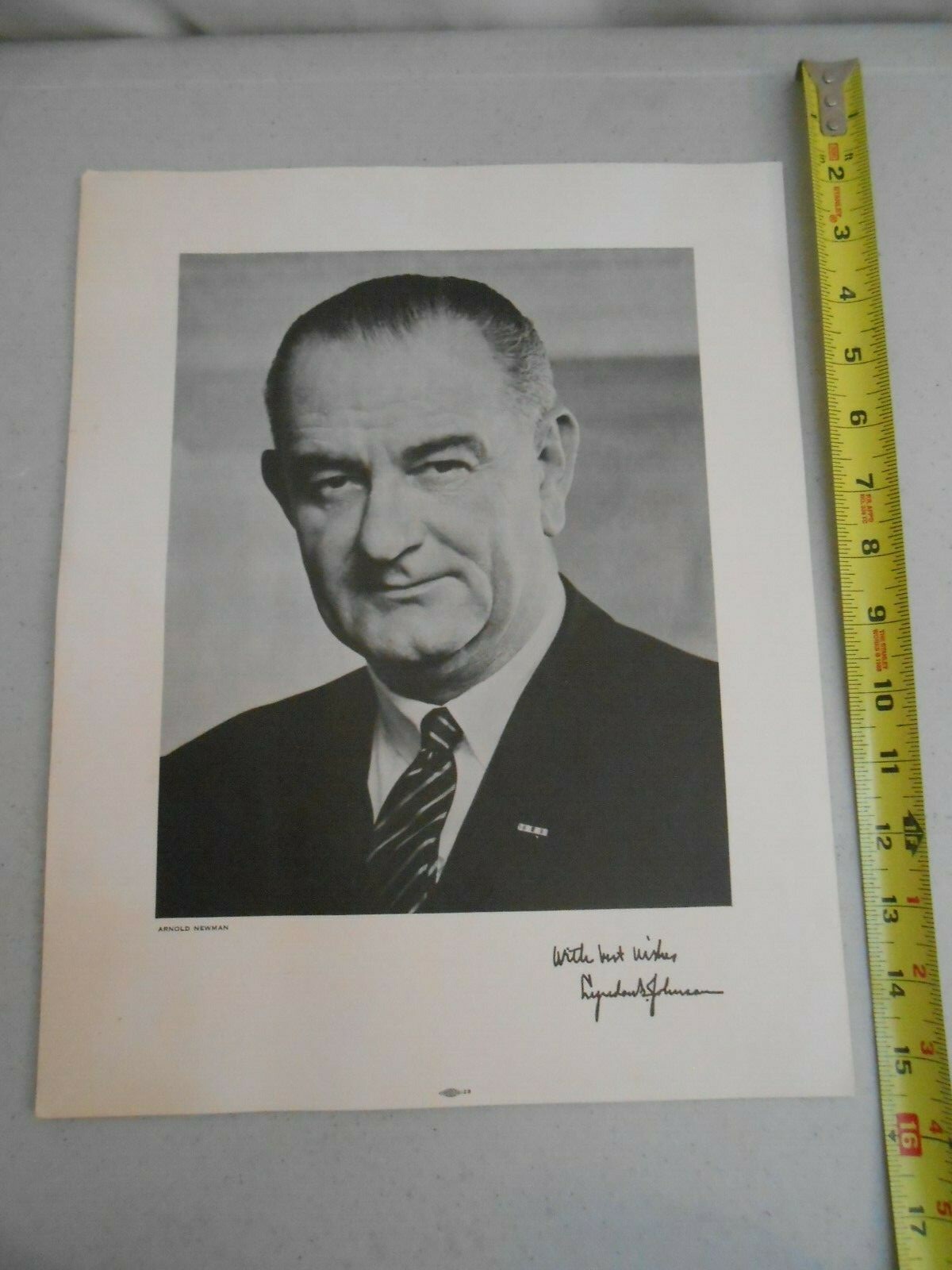 VINTAGE SIGNED PHOTO UNITED STATES PRESIDENT LYNDON B JOHNSON ARNOLD ...