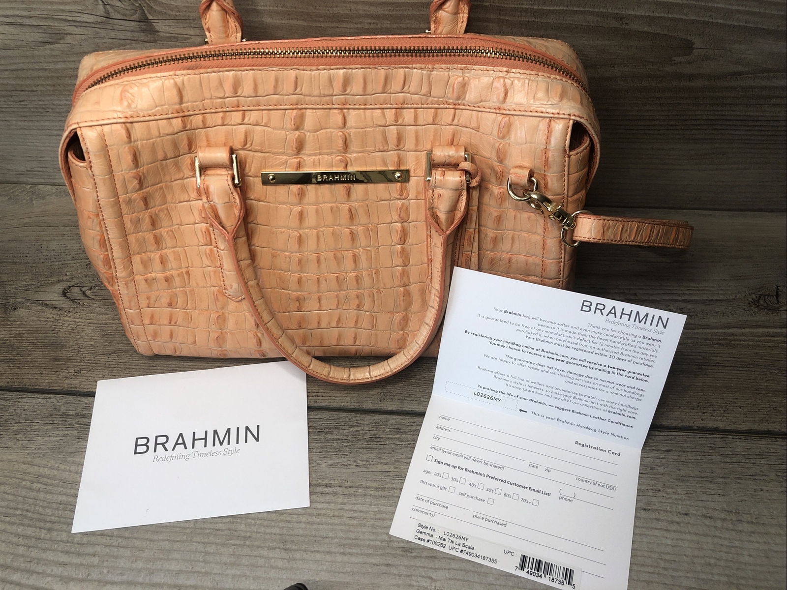 Brahmin Gemma Mai Tai La Scala Handbag With Registration | eBay
