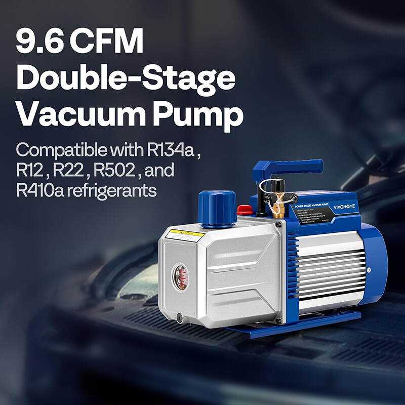 9.6CFM 1HP Vacuum Pump 2 Stage HVAC Air Vacuum Pump for R134a R12 R22 ...