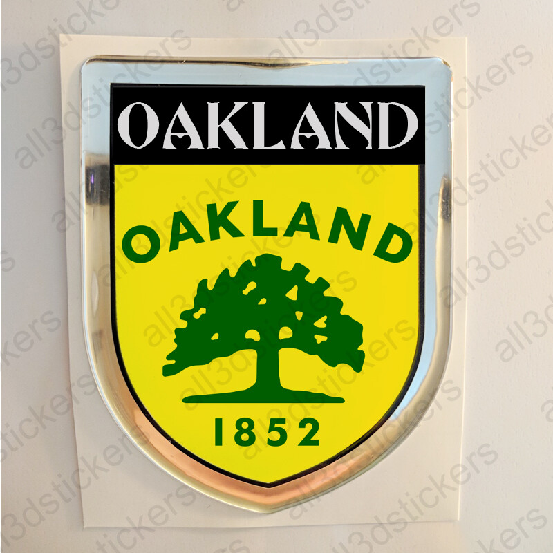 Oakland USA Sticker Seal Resin Domed Flag United States Stickers Shield ...