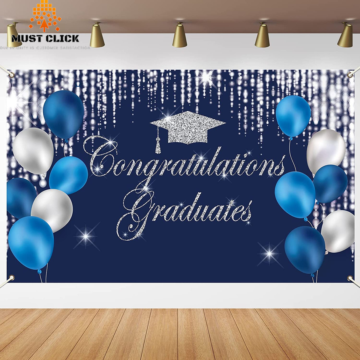 Silver And Blue Banner