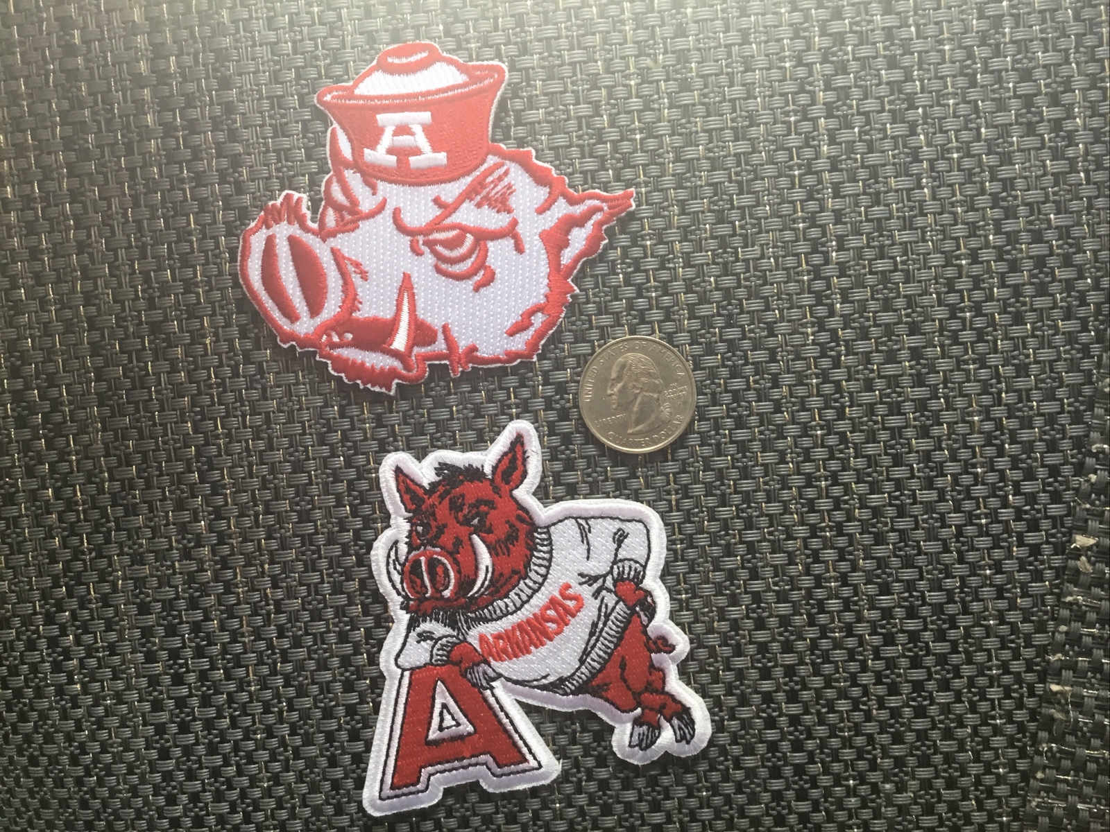 (2) Arkansas Razorbacks vintage IRON ON PATCHES PATCH LOT 3" x 2.5 ...